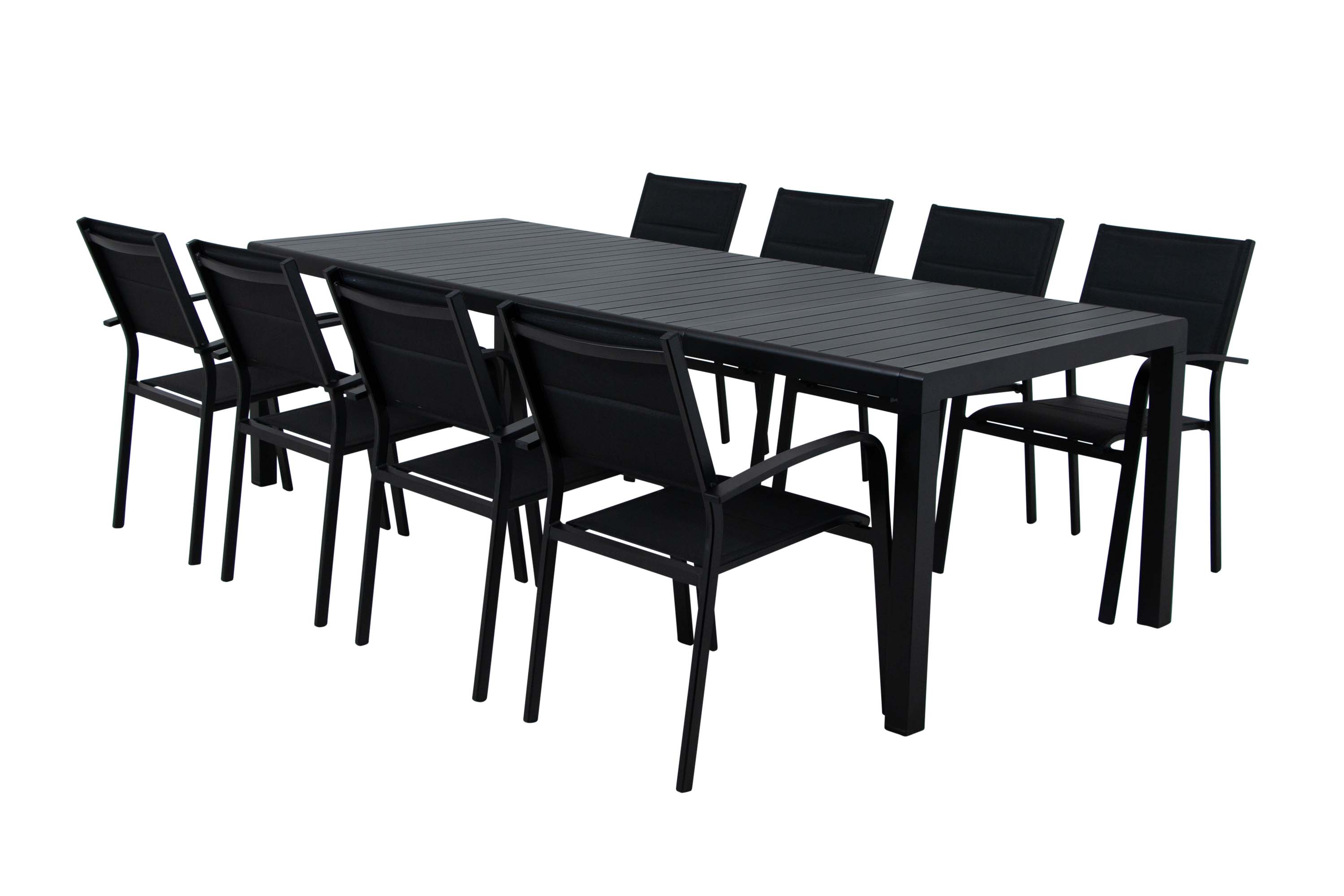 Köp Genua matgrupp - Svart 8 stolar & bord 193-253 cm från Selected ...