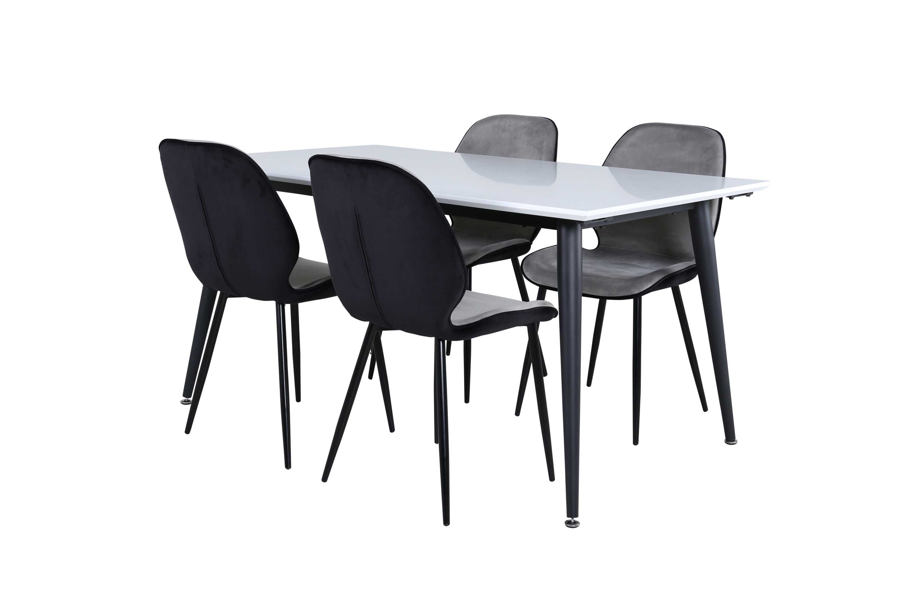 Köp Jimmy & Emma matgrupp - Grå/vit 4 stolar & bord 150 x 90 cm från ...